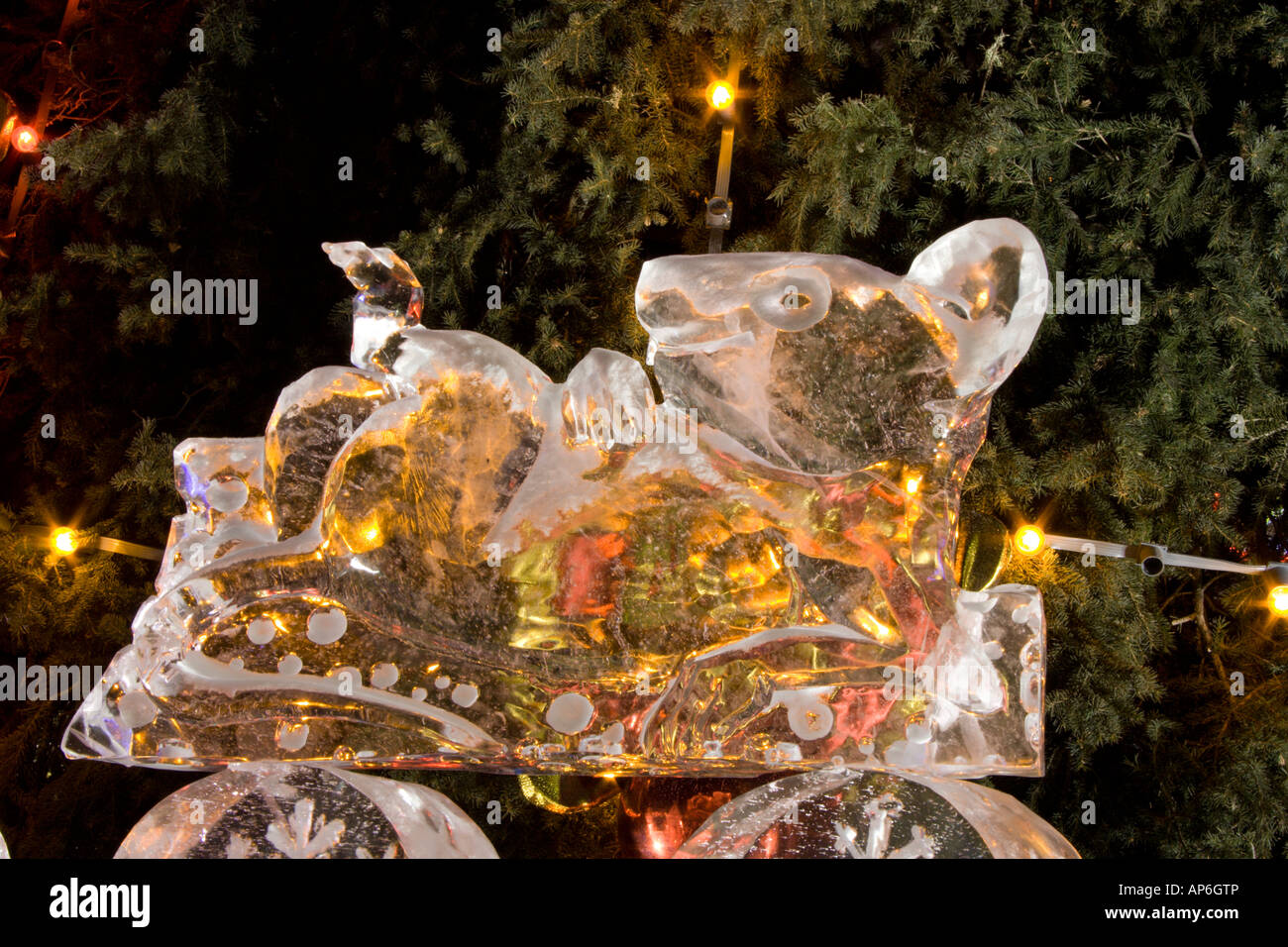 ice sculpture - rat symbol of 2008 Stock Photo - Alamy