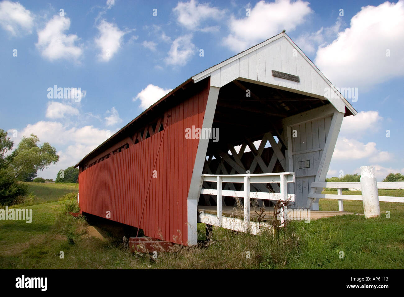 Imes Bridge a covered bridge in Madison County Iowa Stock Photo - Alamy