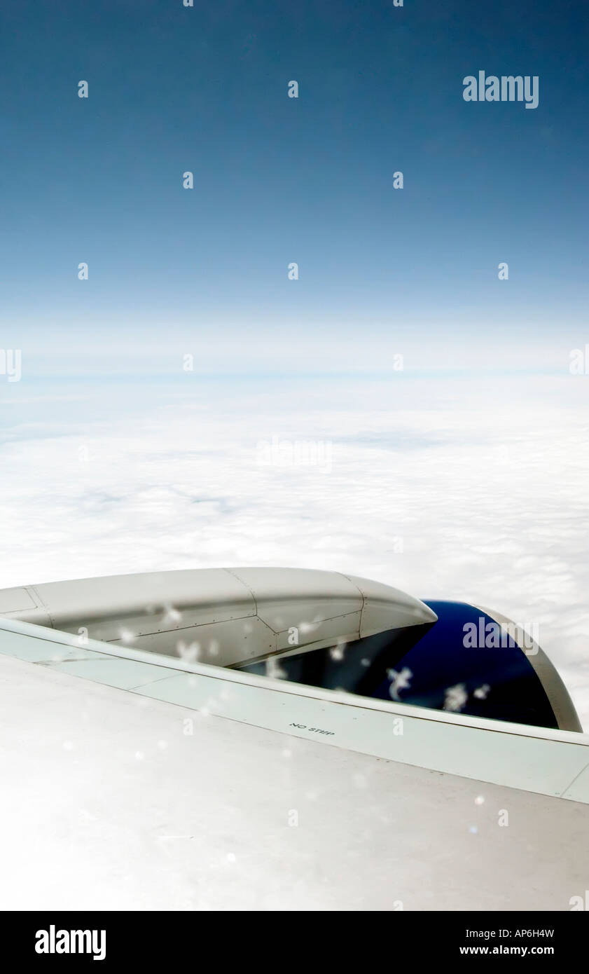 View out of the window of an airliner at 36000ft over the Atlantic ...