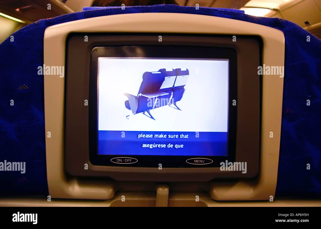 The personal display unit in a modern day airliner Stock Photo - Alamy