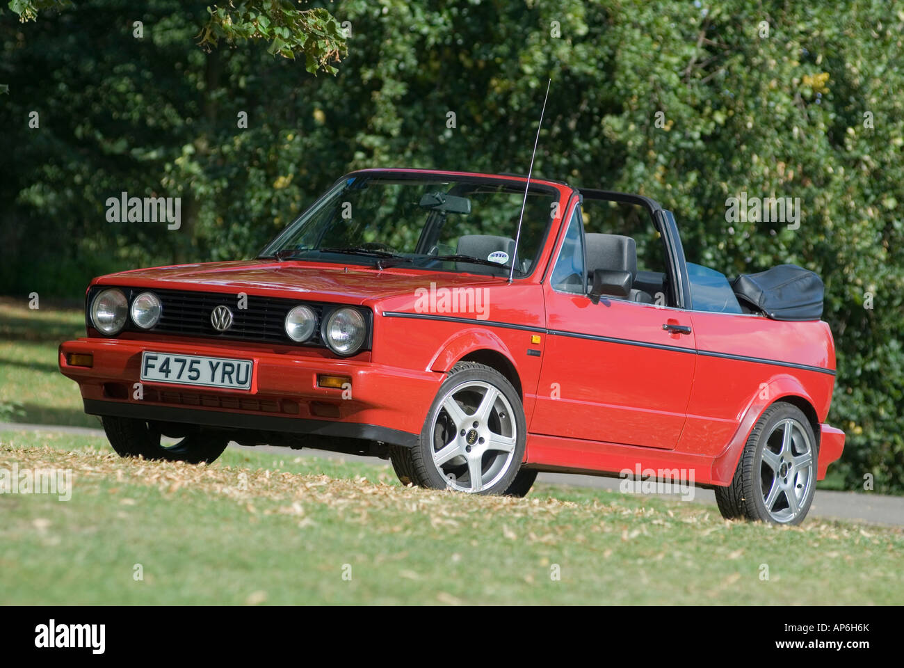 Red 1989 volkswagen Clipper Cabriolet car Stock Photo - Alamy