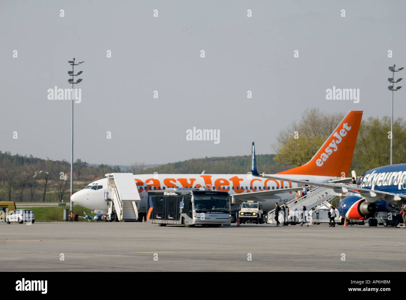Easyjet Boeing 737 73V aeroplane at Krakow Airport Poland Stock Photo ...