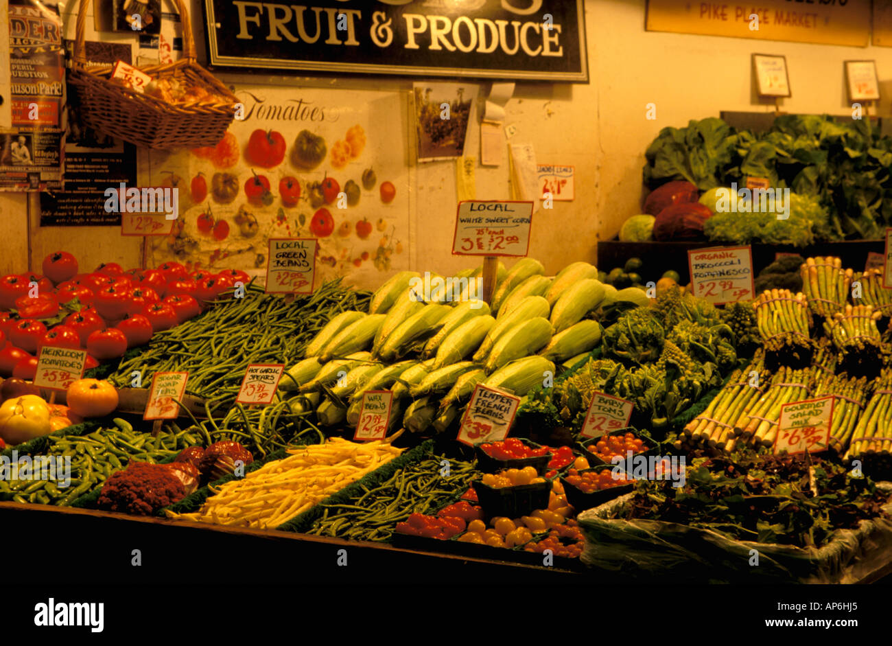 North America, USA, Washington State, Seattle. Fresh produce at the ...