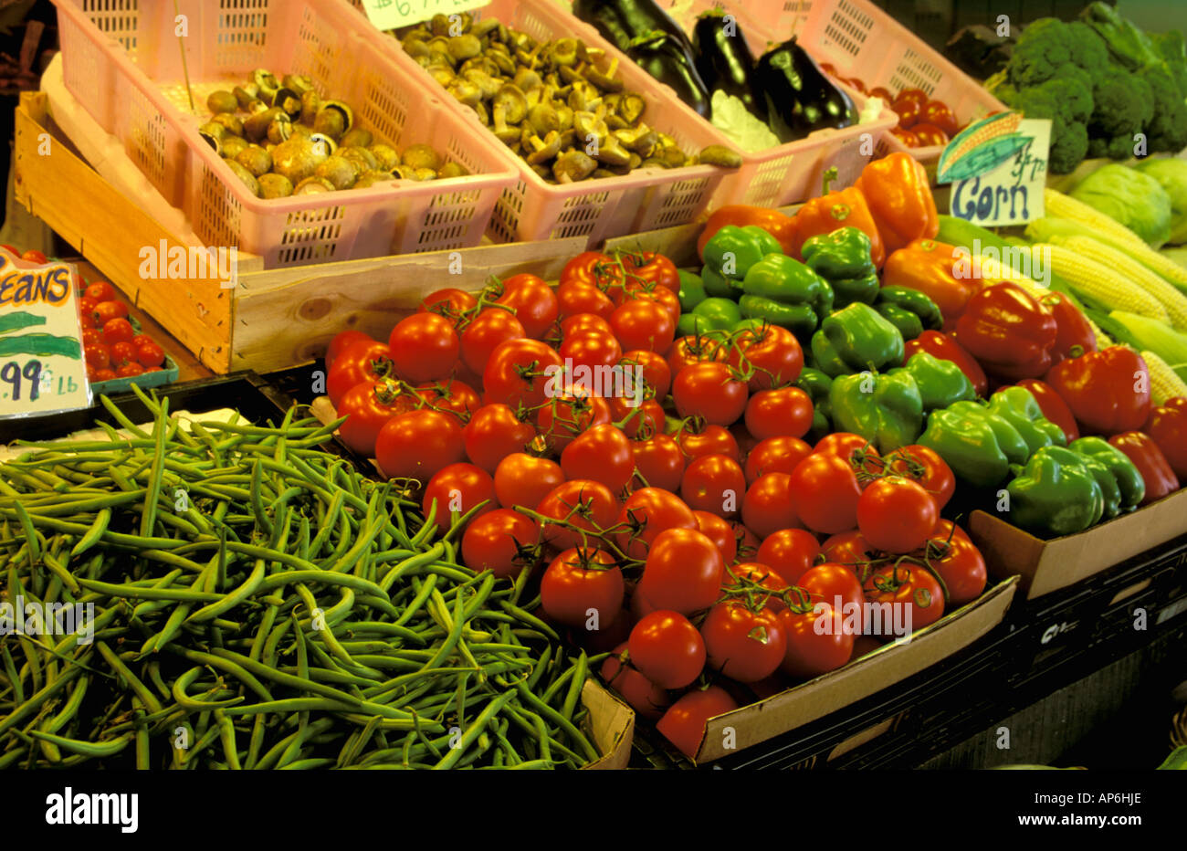 North America, USA, Washington State, Seattle. Fresh produce at the ...