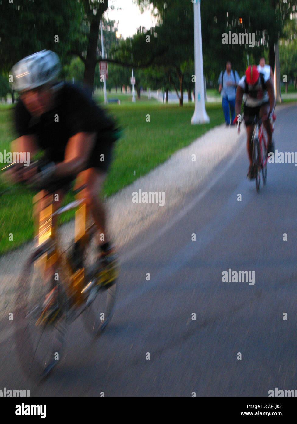 Chicago lakefront bicycle path on a summer evening Stock Photo - Alamy