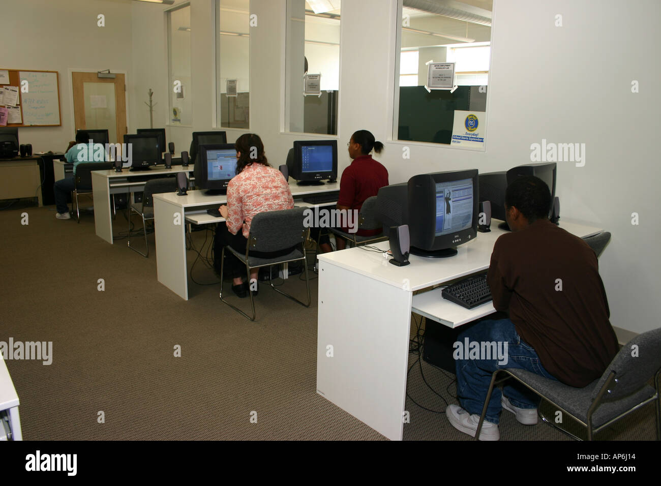 teens in a computer lab Chicago IL Stock Photo - Alamy