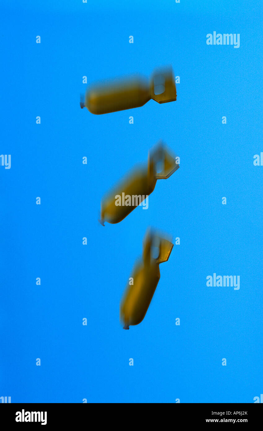 Photo illustration of bombs falling Stock Photo - Alamy