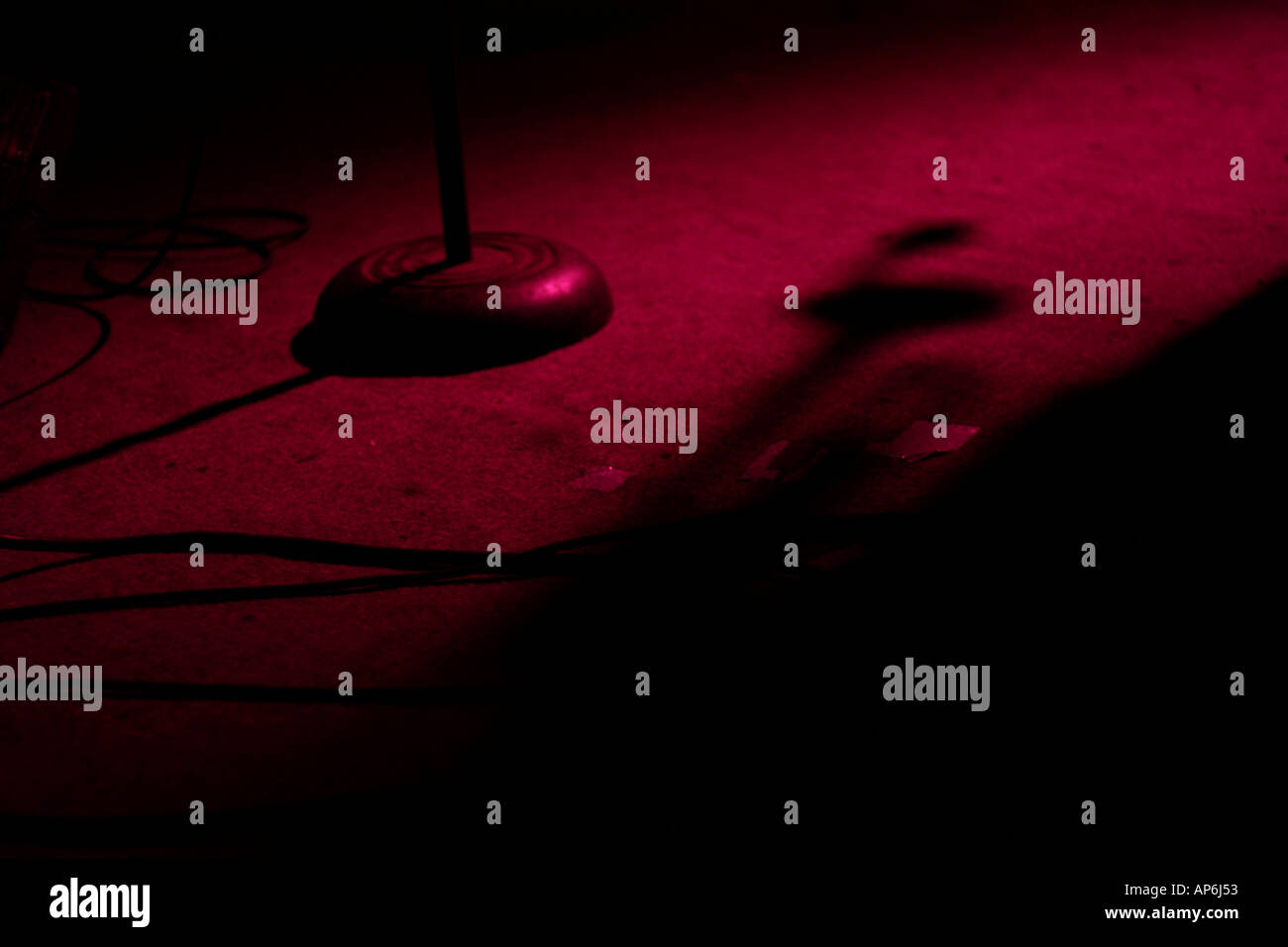 mike stand on a stage and shadow Stock Photo - Alamy