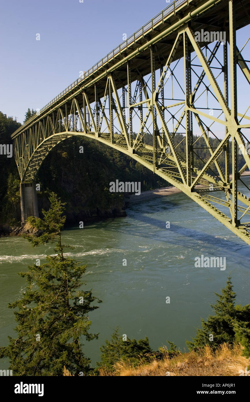 USA, Washington, Deception Pass State Park, Deception Pass Bridge Stock ...