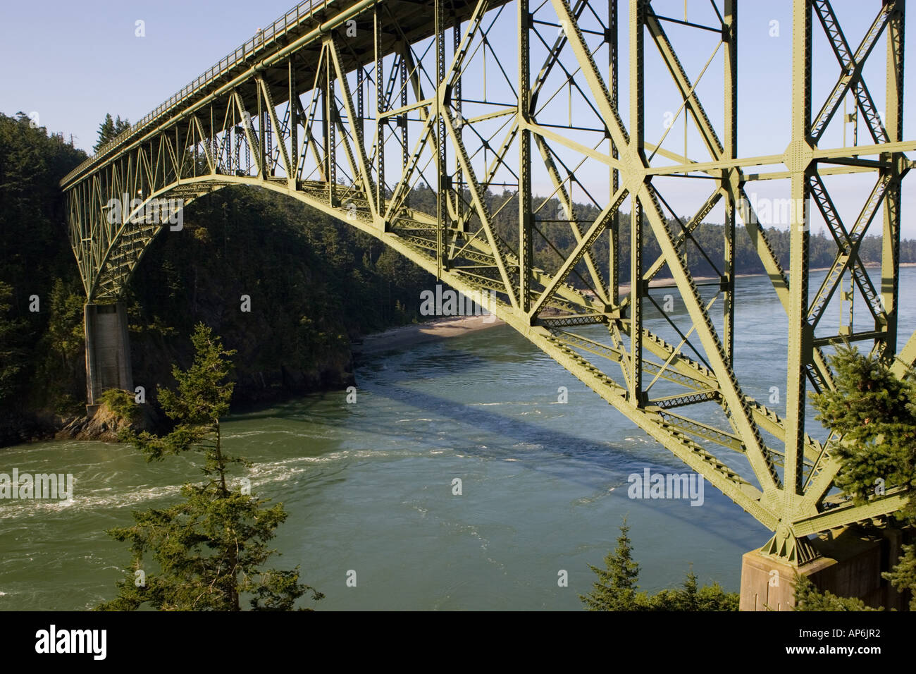 USA, Washington, Deception Pass State Park, Deception Pass Bridge Stock ...