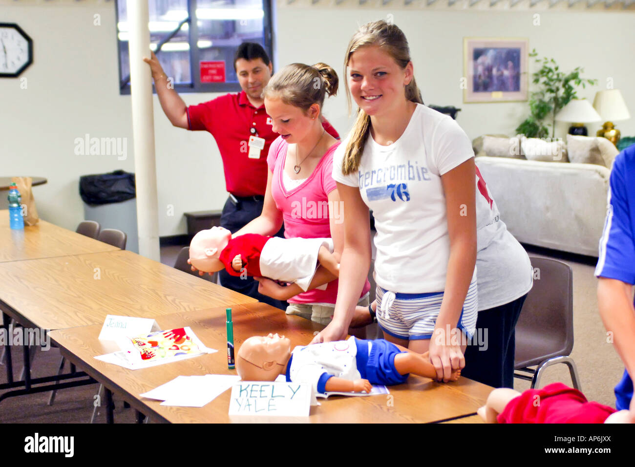 School Children on a certified course for babysitting at the American ...