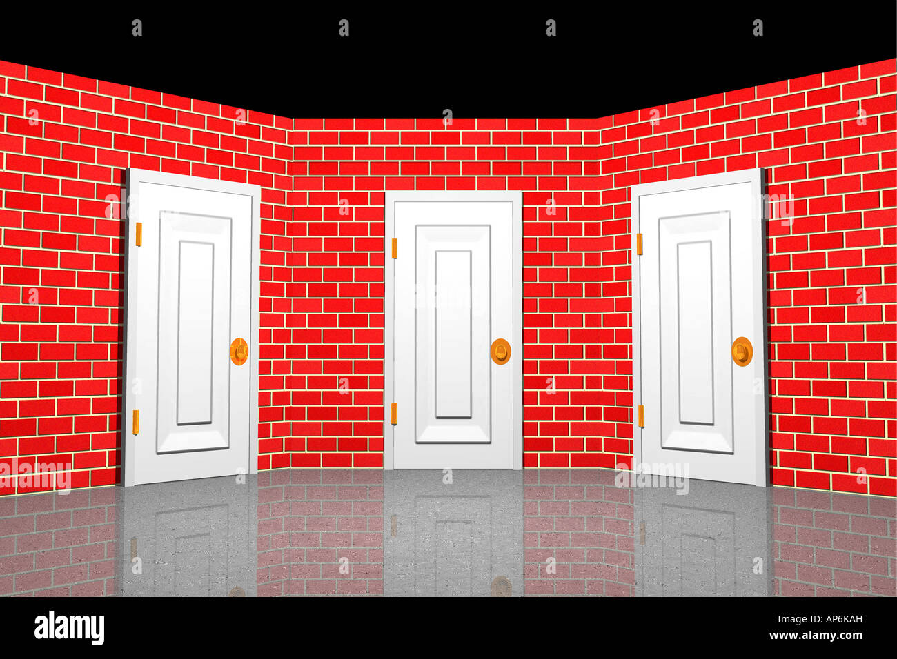 3 doors, choice concept, digital composite Stock Photo - Alamy