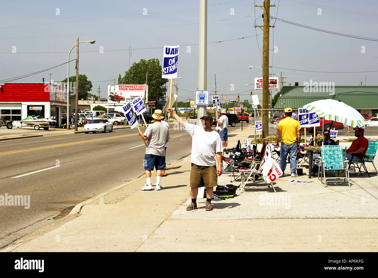 United Auto Workers on strike over pay cuts at a factory in Michigan MI ...