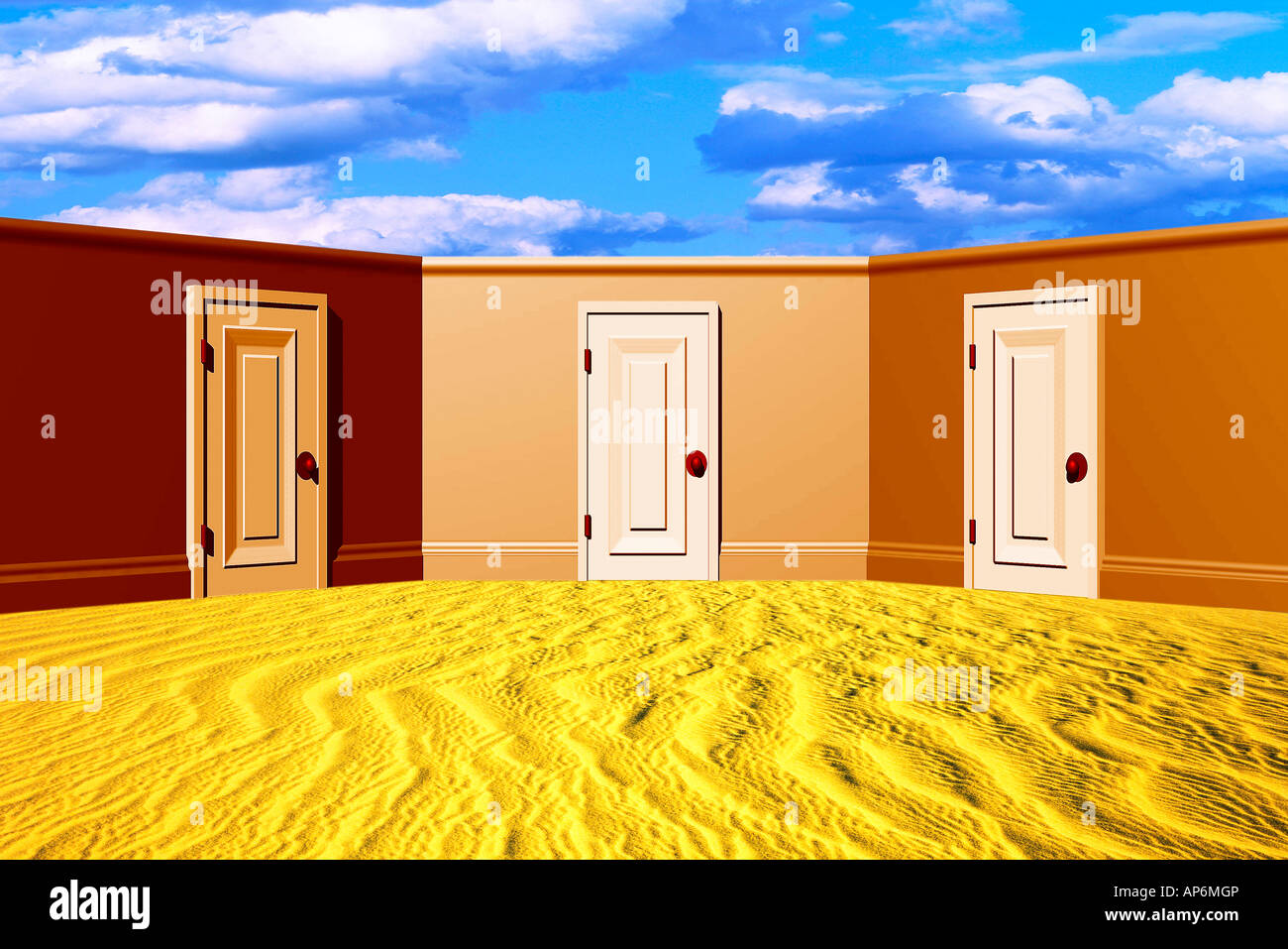 Three closed doors hi-res stock photography and images - Alamy