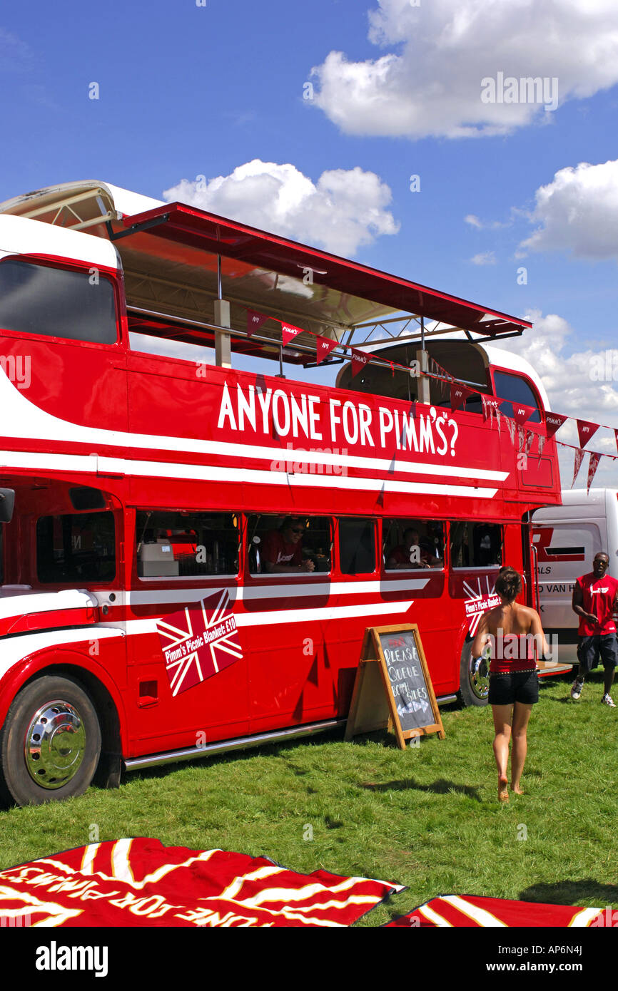 London Routemaster Red bus promoting Pimms Stock Photo - Alamy