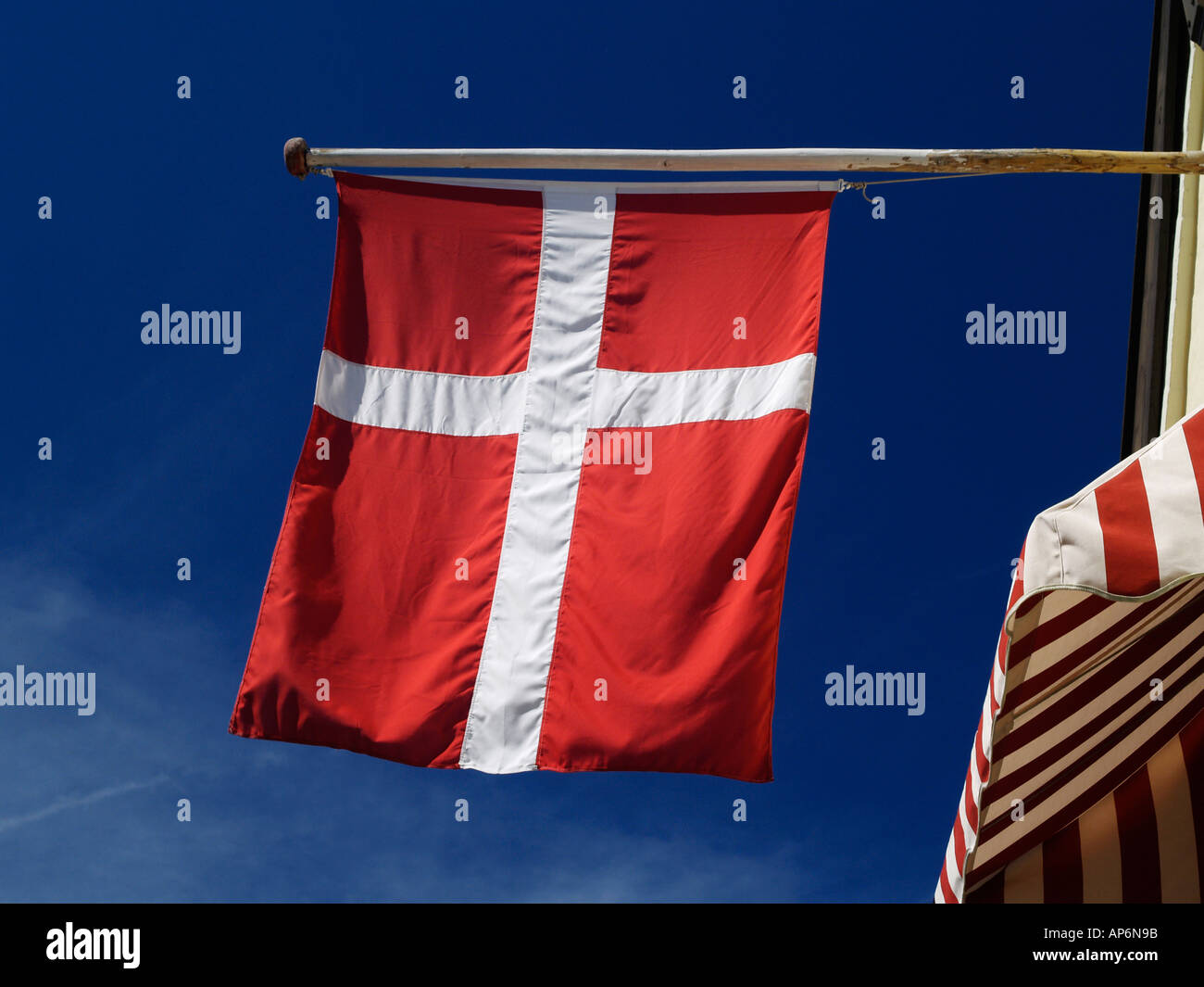 Danish flag, Dannebrog Stock Photo - Alamy