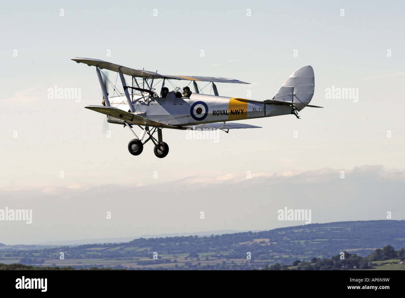A 1930s De Havilland Tiger Moth in Royal navy Flight Training colors ...