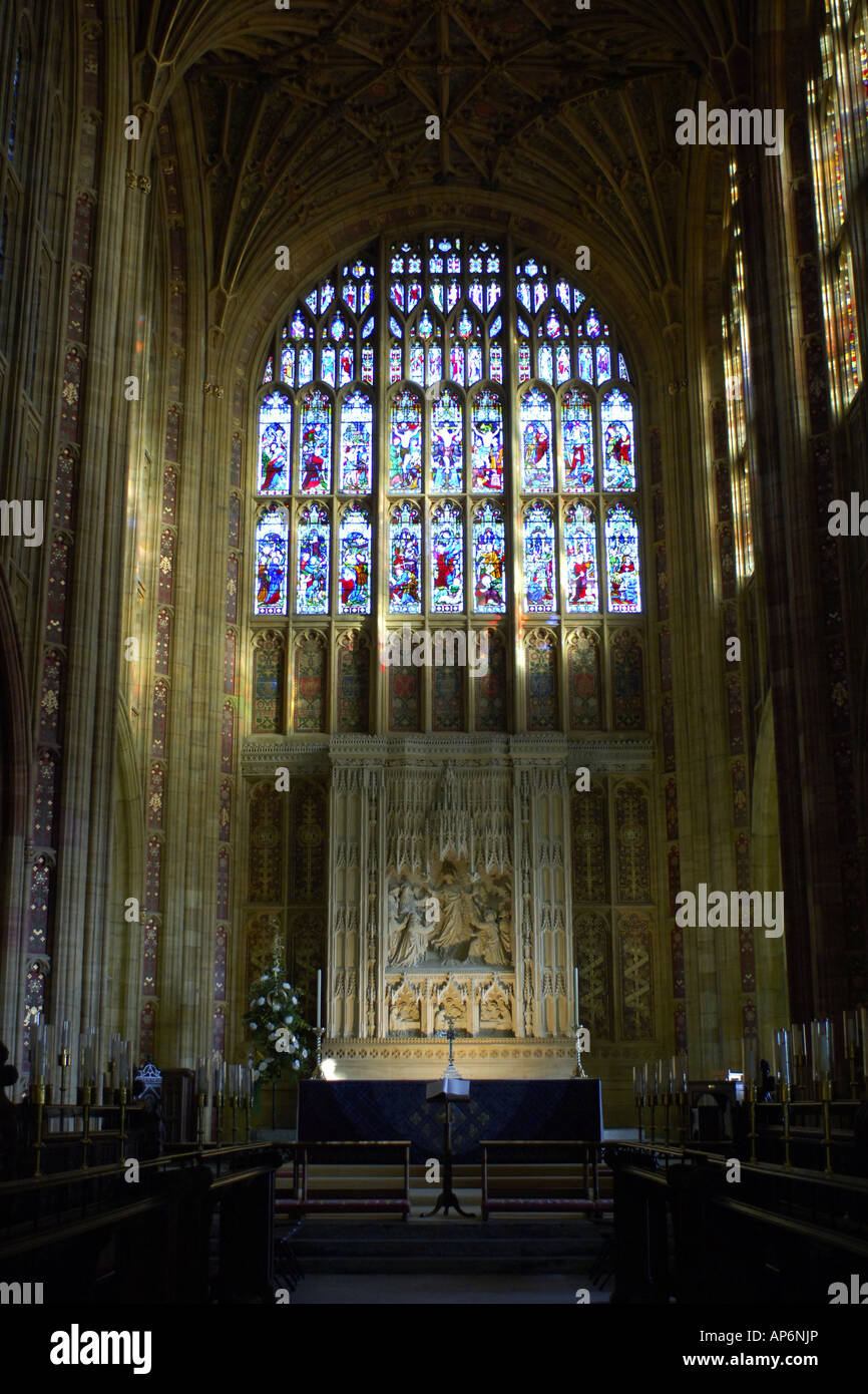 Stained Glass windows inside Sherborne Abbey Dorset England UK Stock ...