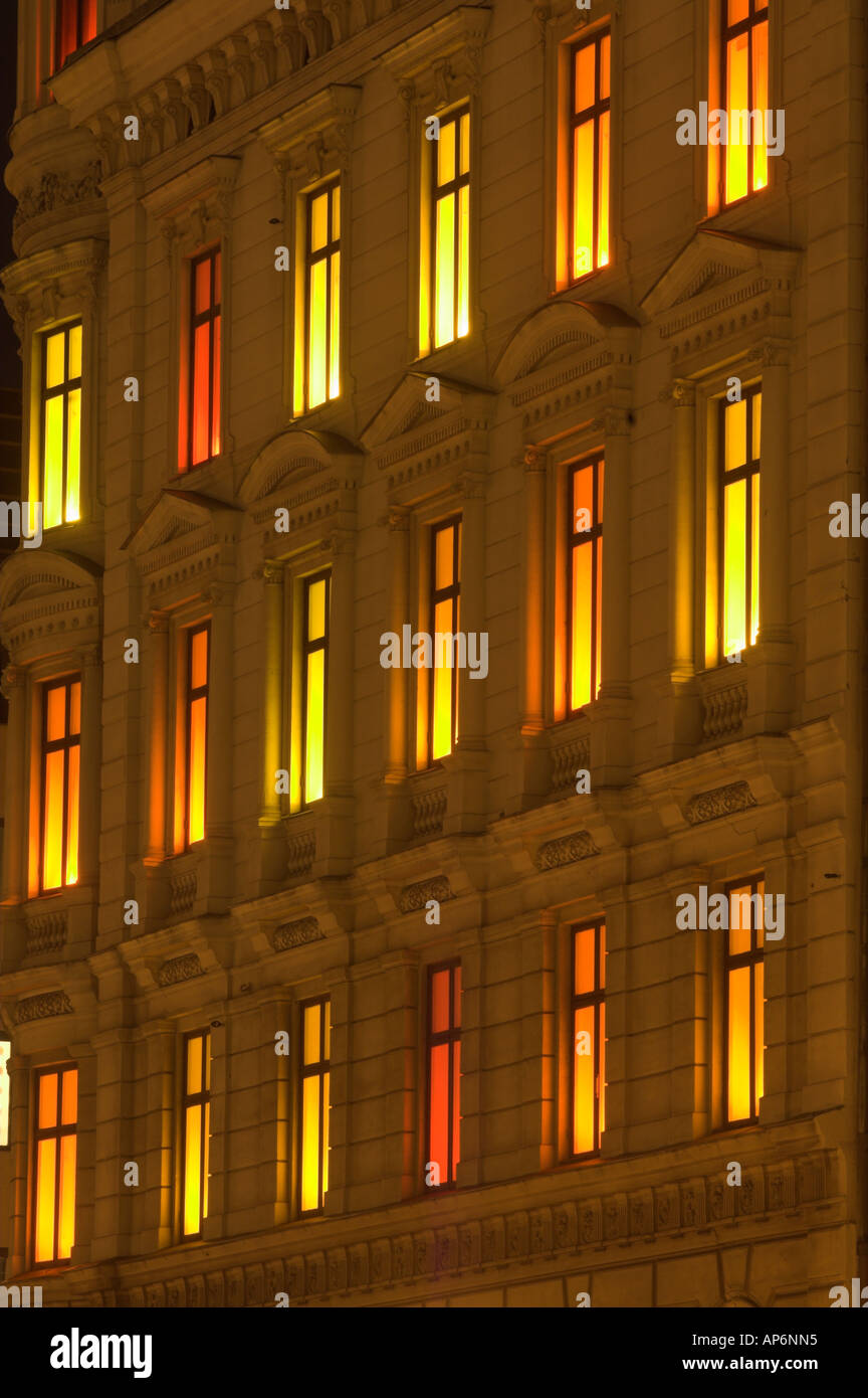 Illuminated windows at office building. Gothenburg Stock Photo - Alamy