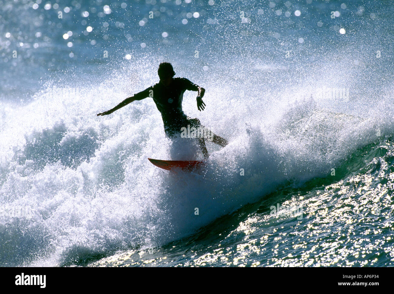 Surfer in water spray, Canary Islands Stock Photo - Alamy