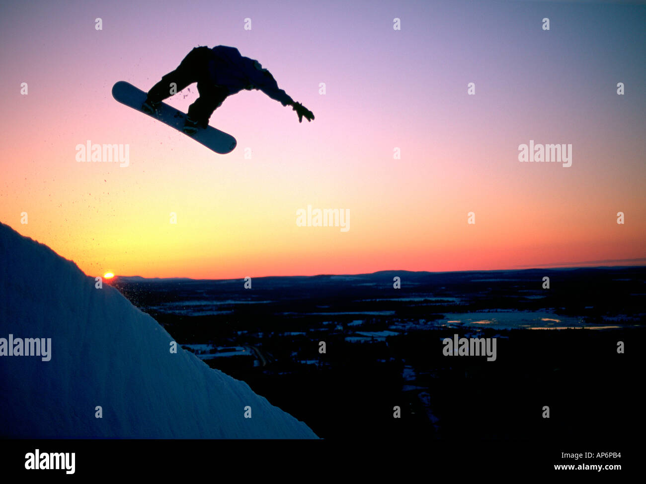 Man backlit night snow hi-res stock photography and images - Alamy