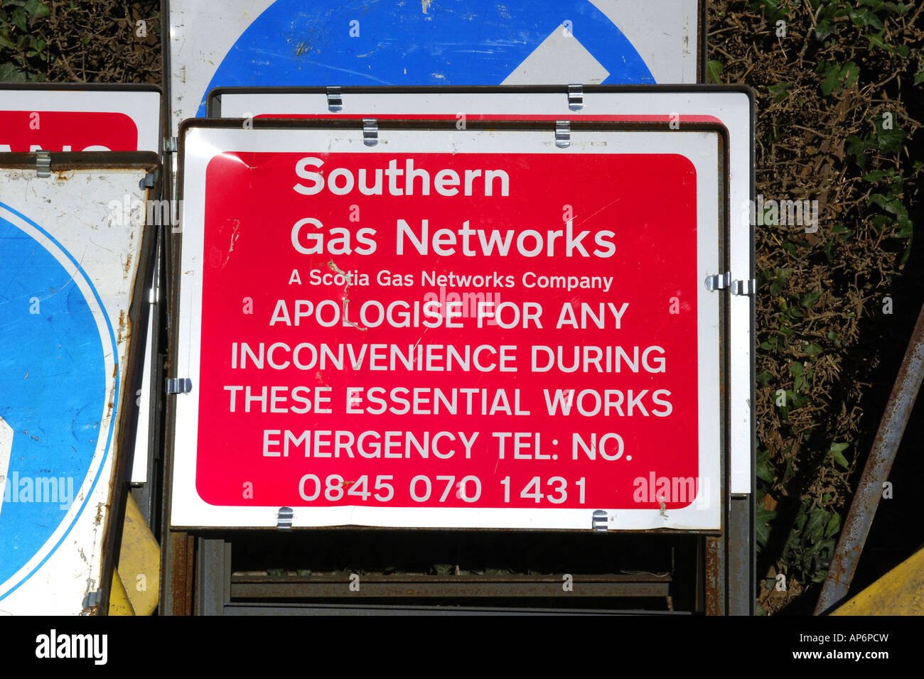 Southern Gas network information sign Stock Photo - Alamy
