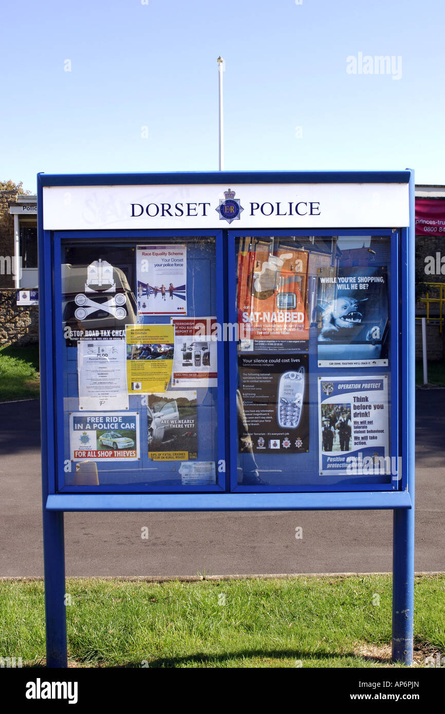 A Dorset Police Notice board seen outside the police station Stock ...