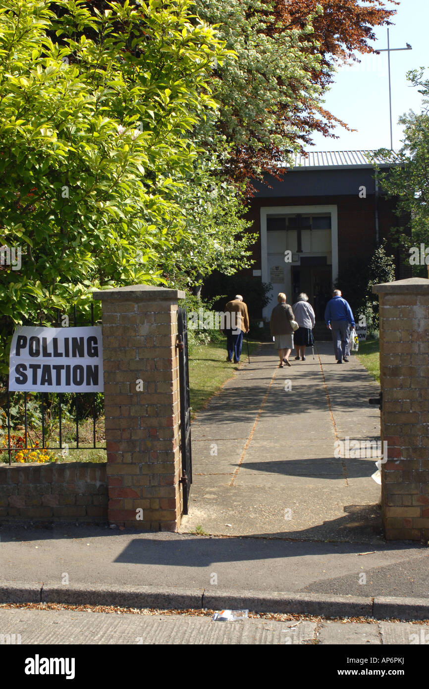 A Polling station during the English Elections Stock Photo - Alamy