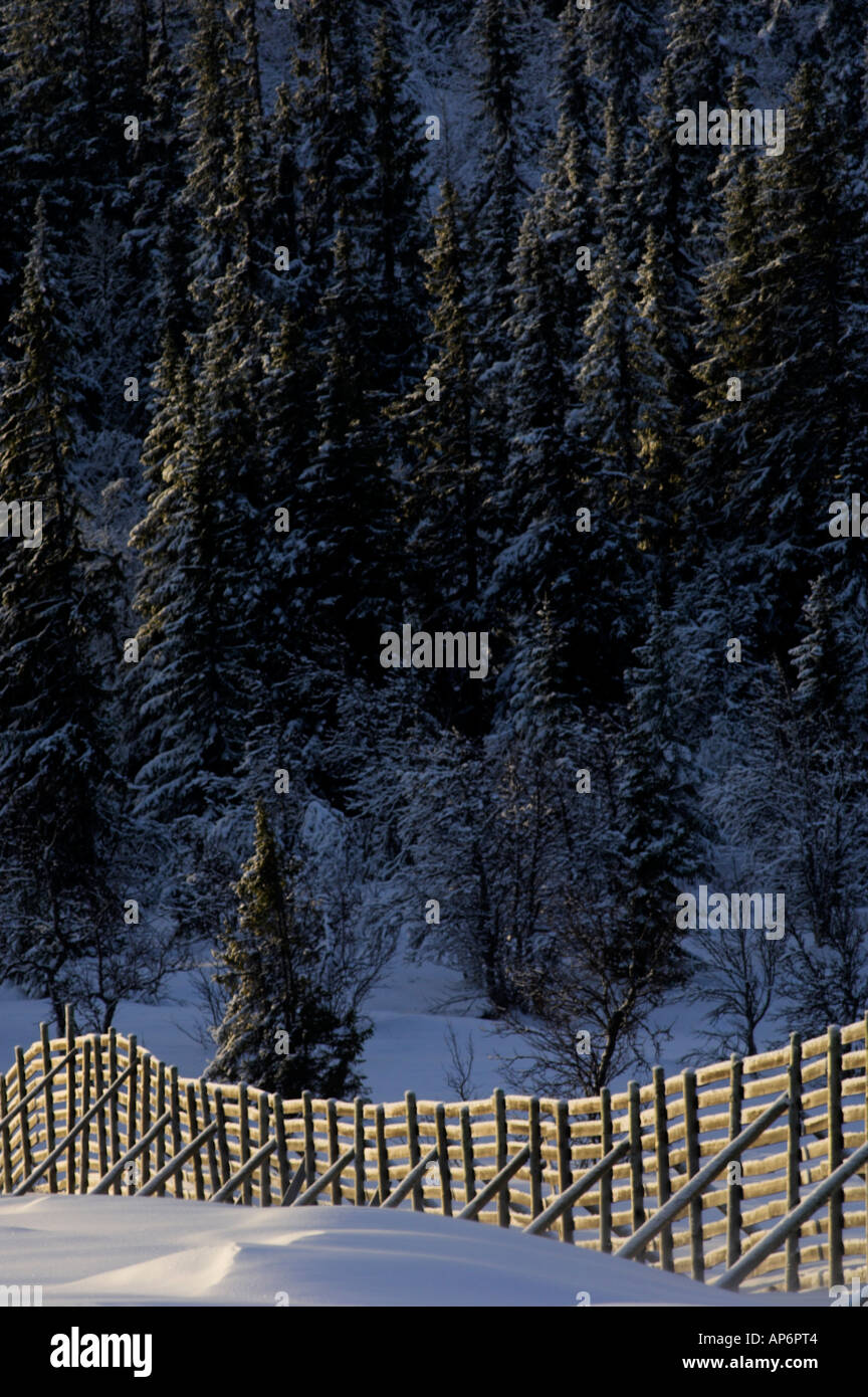 Road fence for snowprotection Stock Photo - Alamy