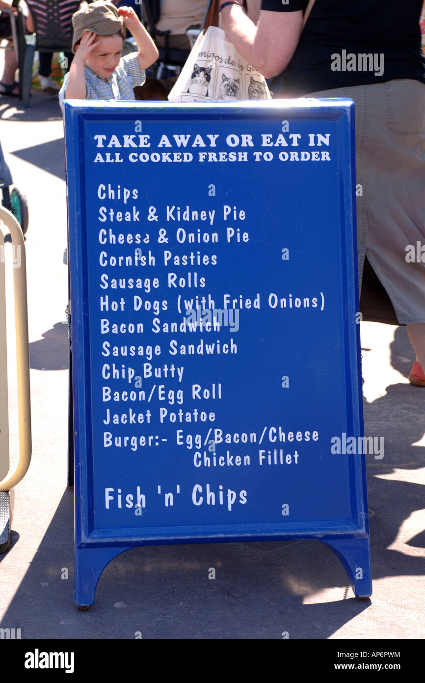 An English fast food menu Stock Photo - Alamy