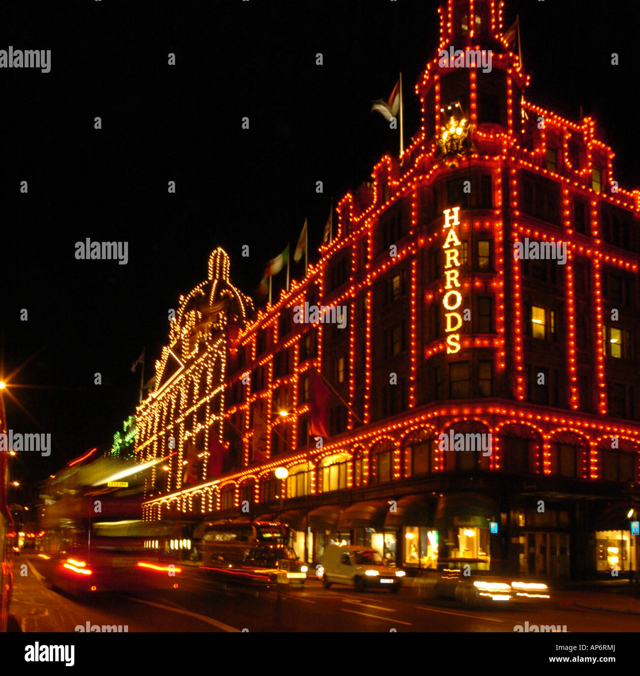Harrods department store at night Knightsbridge London England 03 09 ...