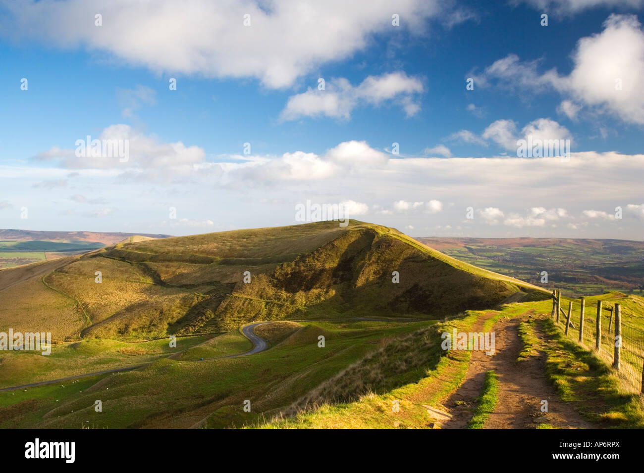 Mam Tor as seen from Rushup Edge near Castleton in the Peak District ...