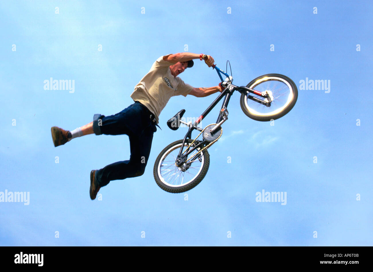 BMX Action mid air stunt Stock Photo - Alamy