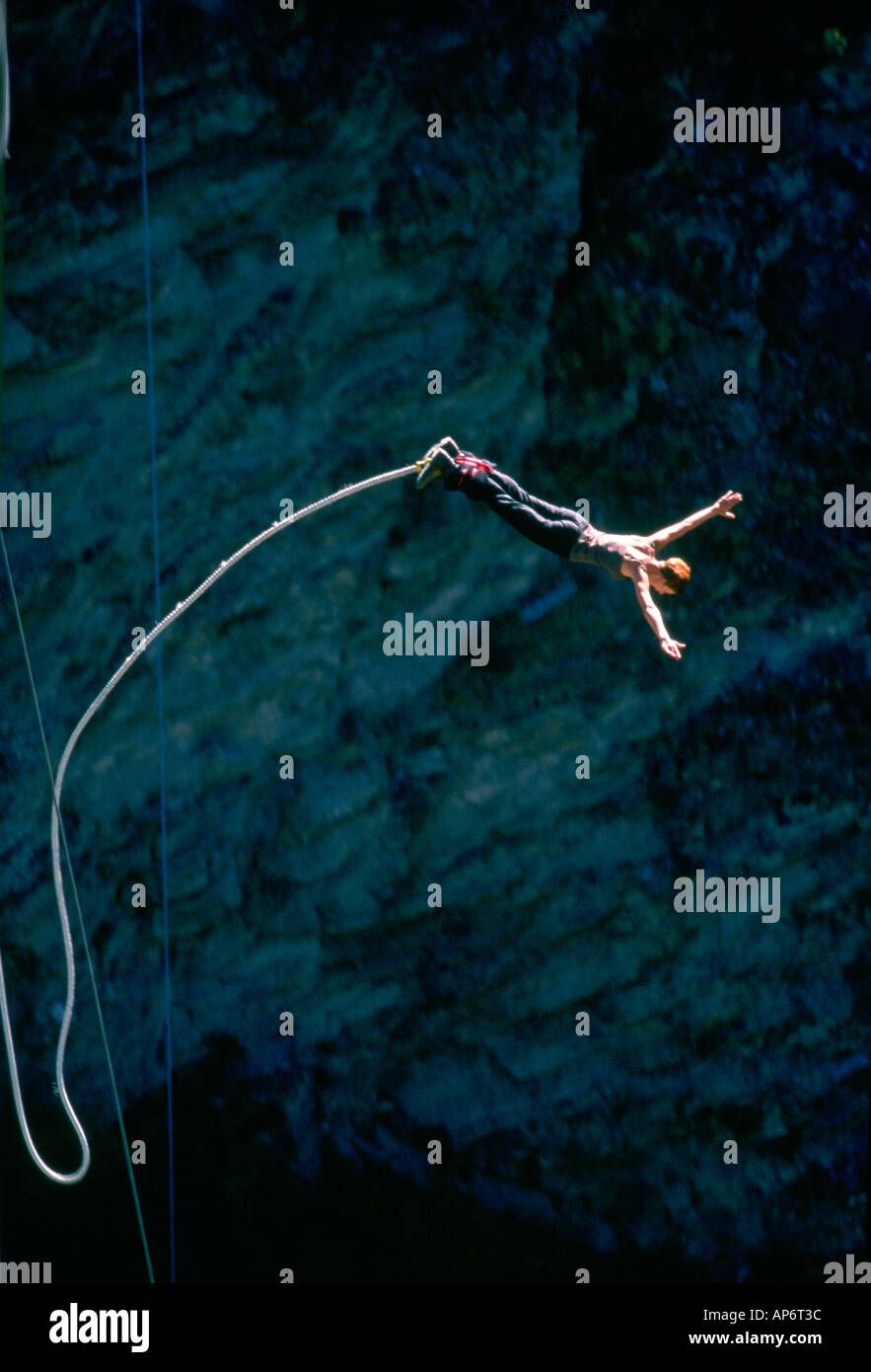 Bungee jumping from cliff face in France Stock Photo - Alamy