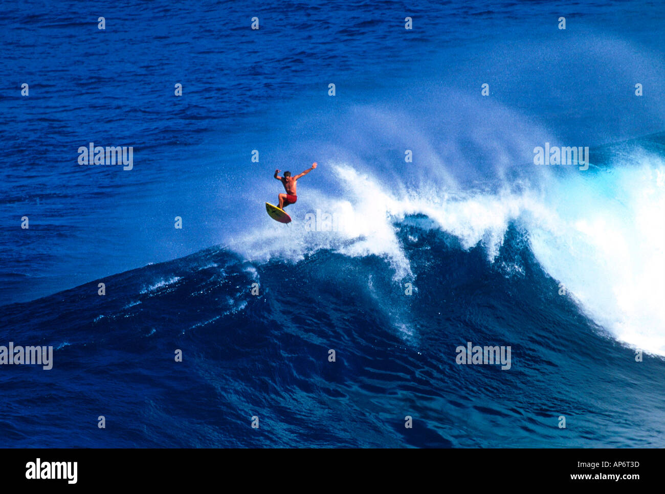 Big wave surfing action, Maui, Hawaii Stock Photo - Alamy