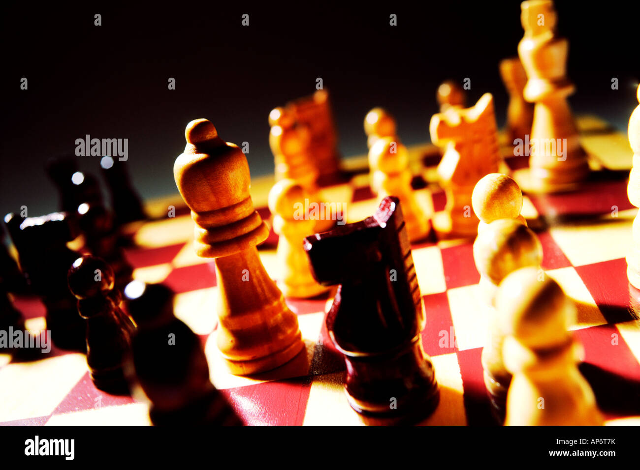Chessboard with pieces, close-up Stock Photo - Alamy
