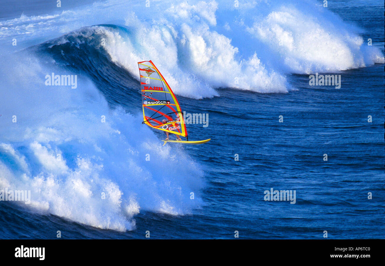 Windsurfing in Hawaii USA Jason Polakow Stock Photo - Alamy