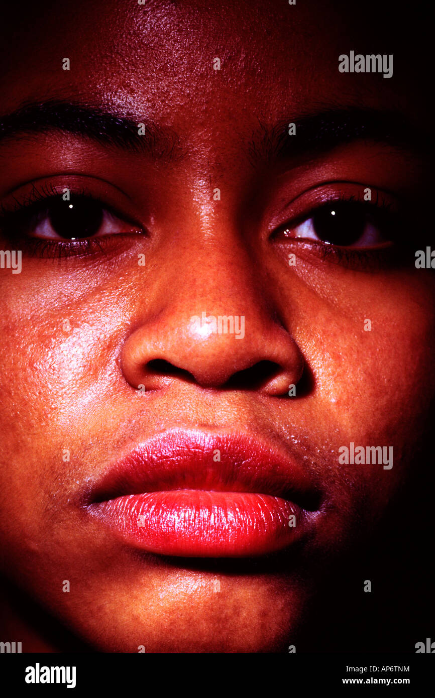 Black woman face front view studio hi-res stock photography and images ...