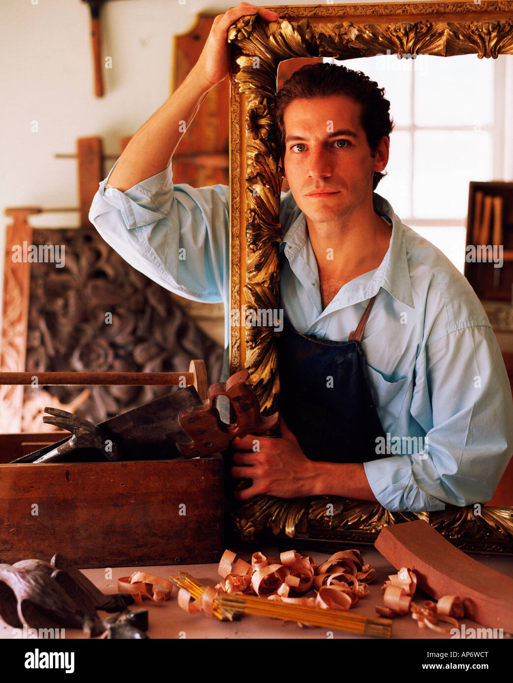 Artist, craftsman in a workshop, USA. MR-9-14-97 Stock Photo - Alamy