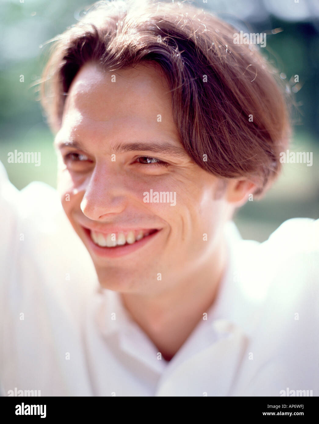 Portrait of a young man outdoors smiling, Connecticut, USA. MR-10-4-97 ...