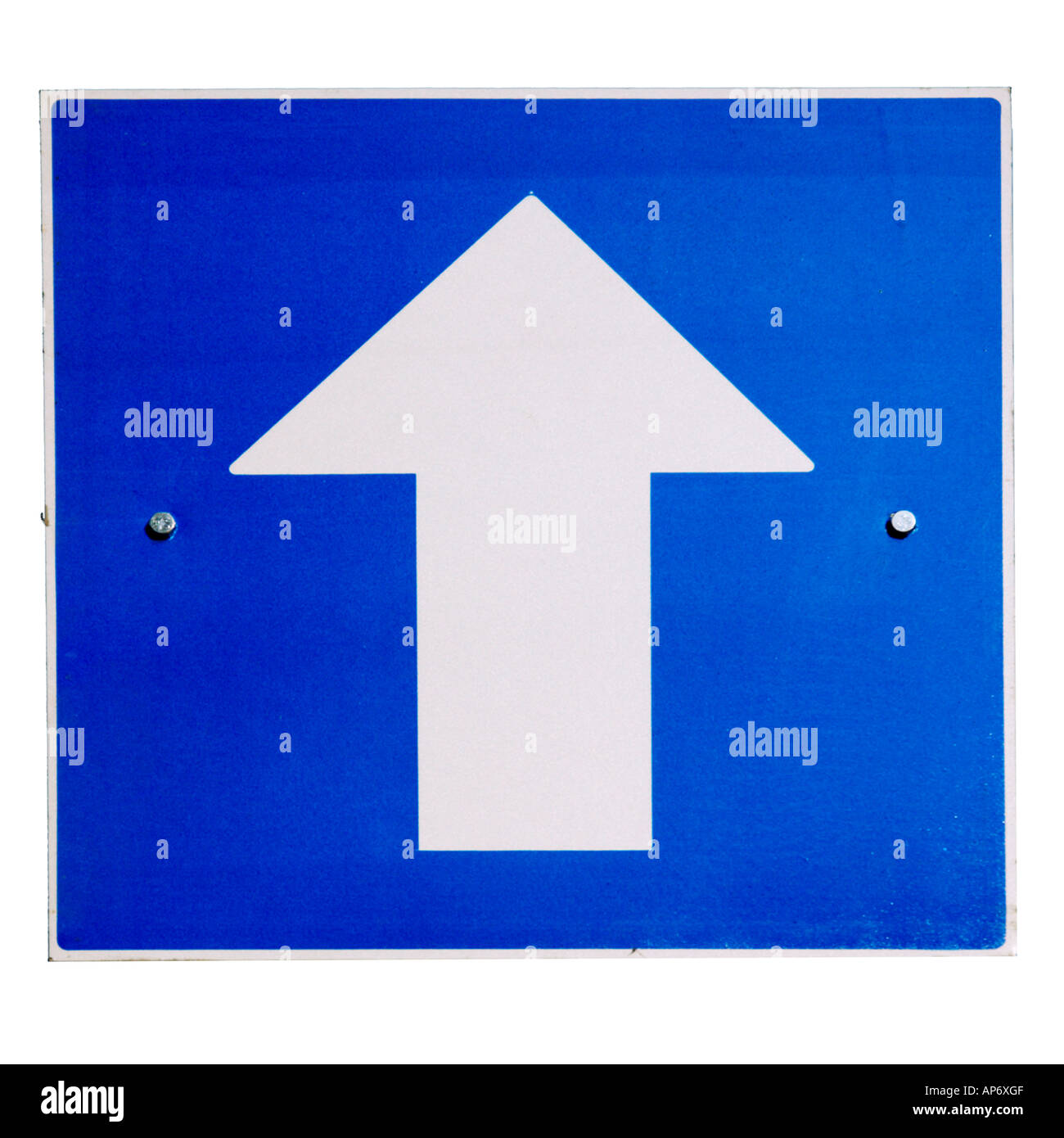 cut out of a One way traffic sign on white background Stock Photo - Alamy