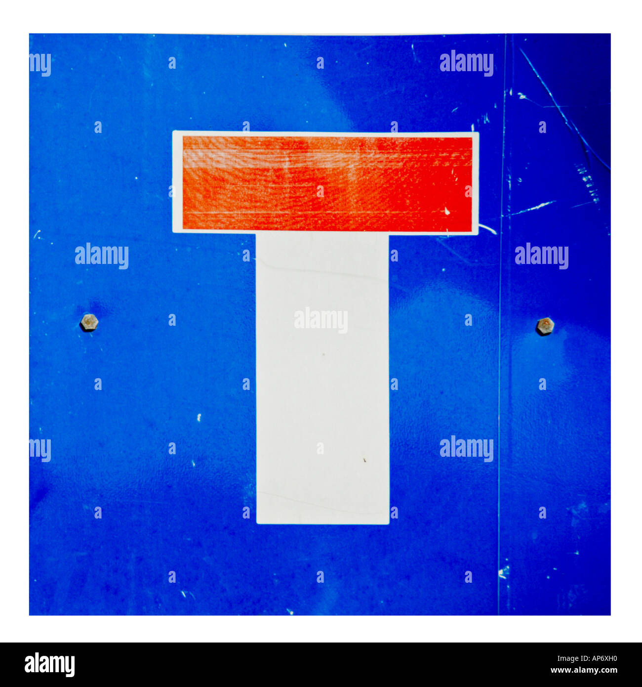 cut out of a Dead end traffic sign on white background Stock Photo - Alamy