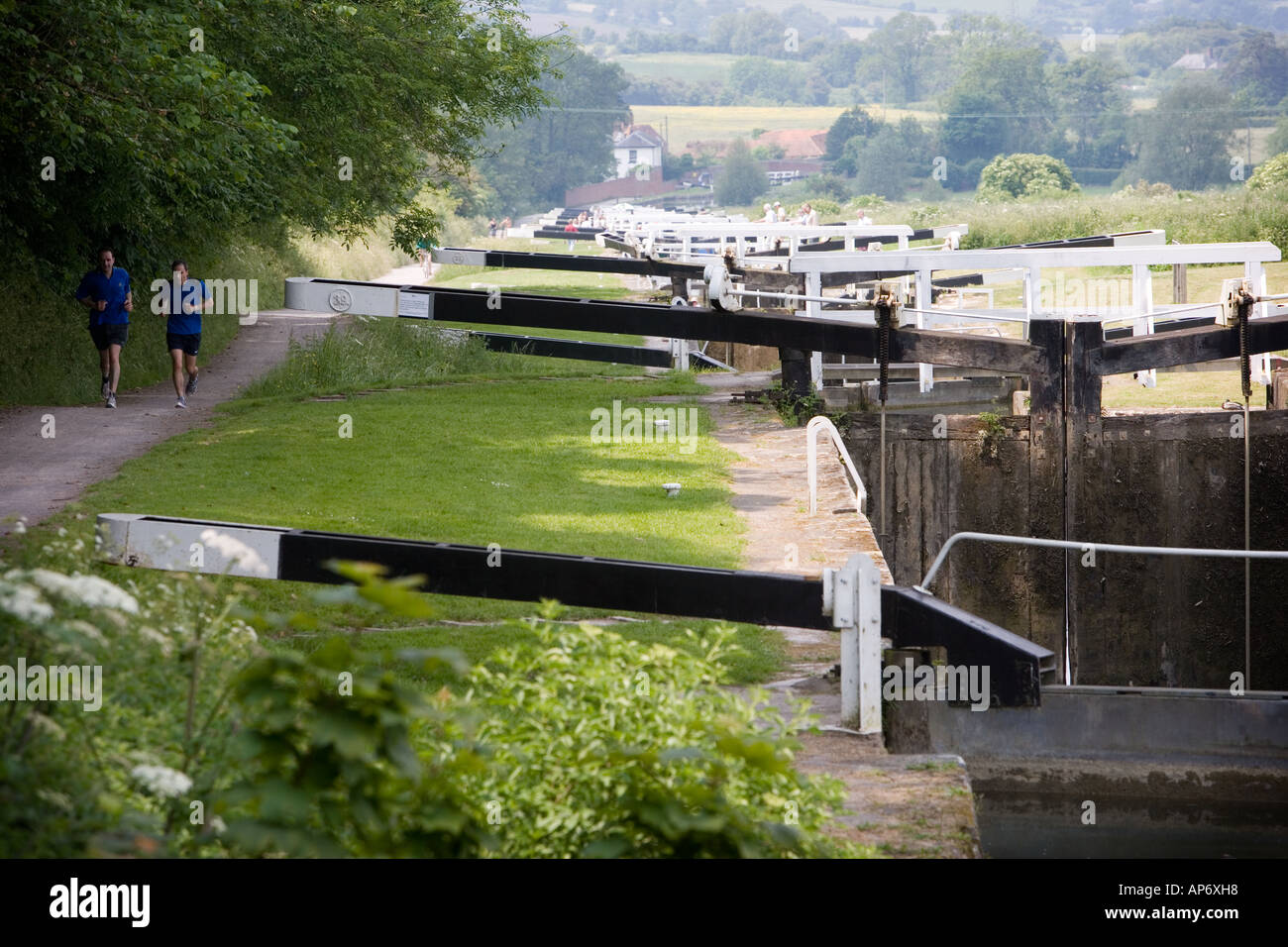Caen Hill Flight, Devises, Wiltshire, site of multiple locks Stock ...