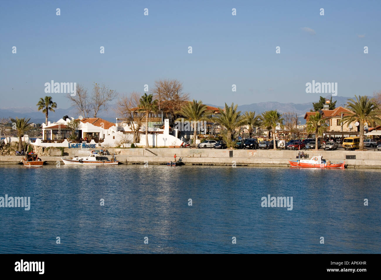 The harbour of Side Stock Photo - Alamy