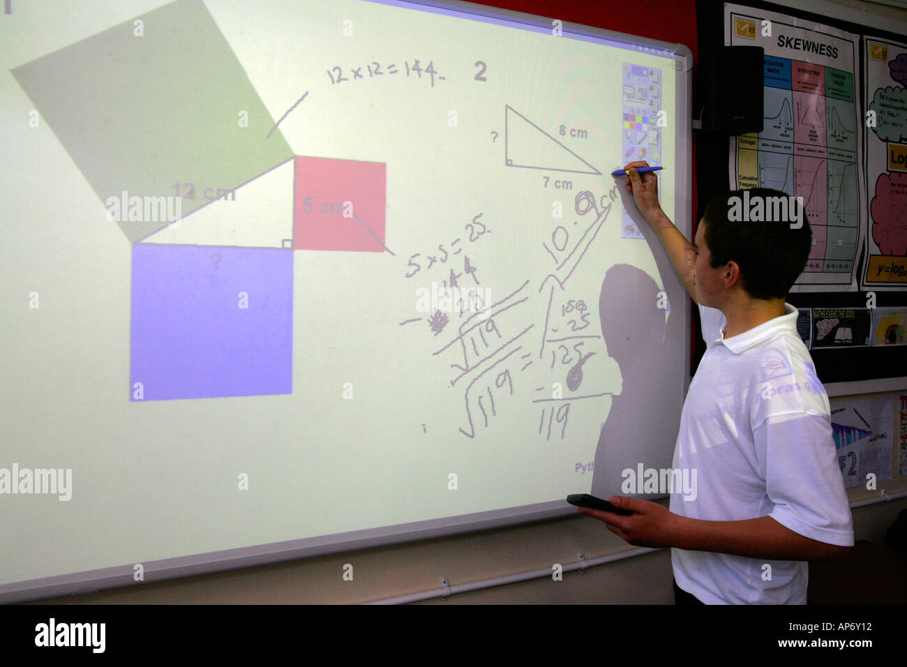 High School child doing maths on computer interactive system South of ...