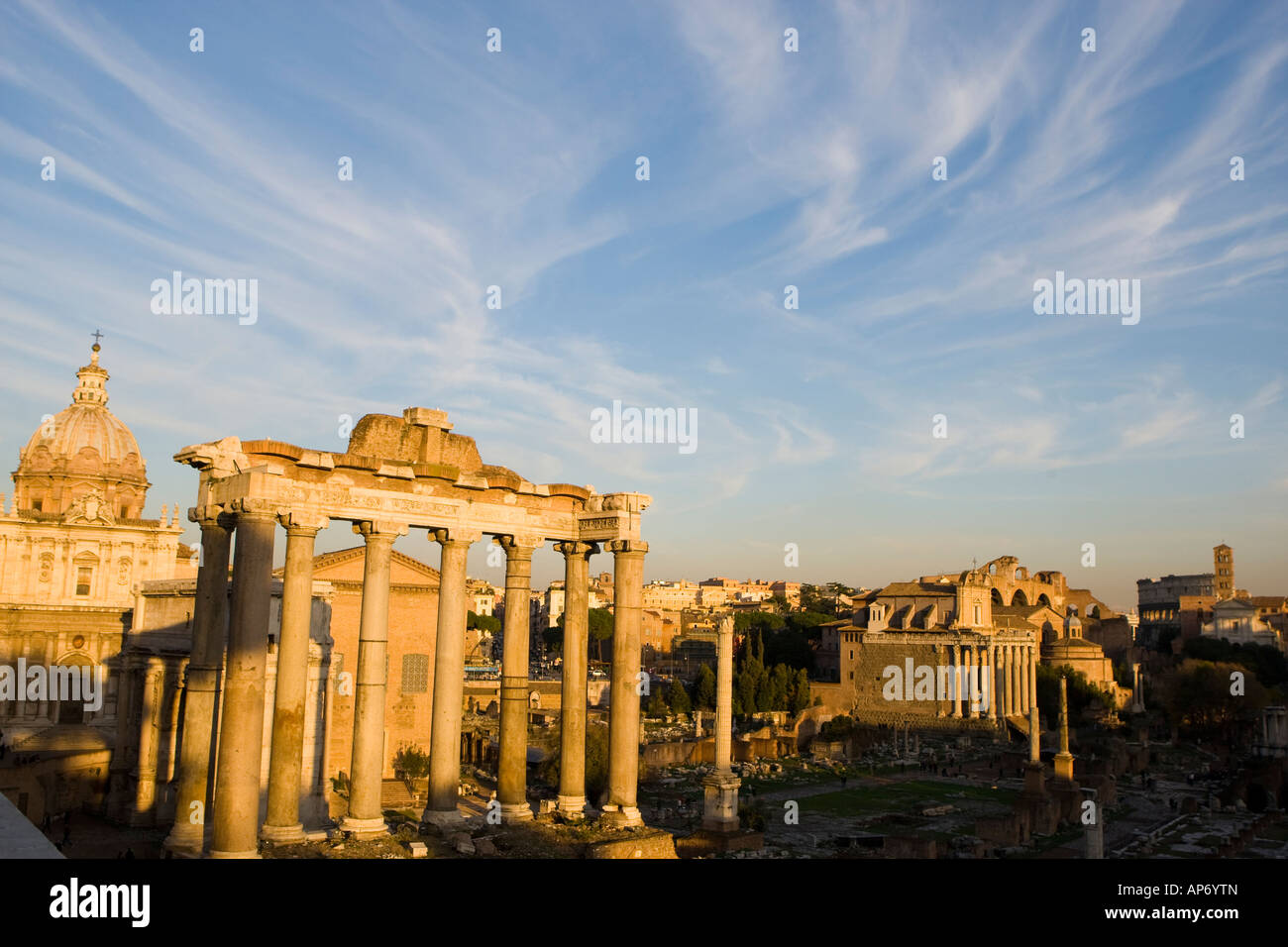 The Roman Forum with sweeping blue sky, November 30, 2007 Stock Photo ...