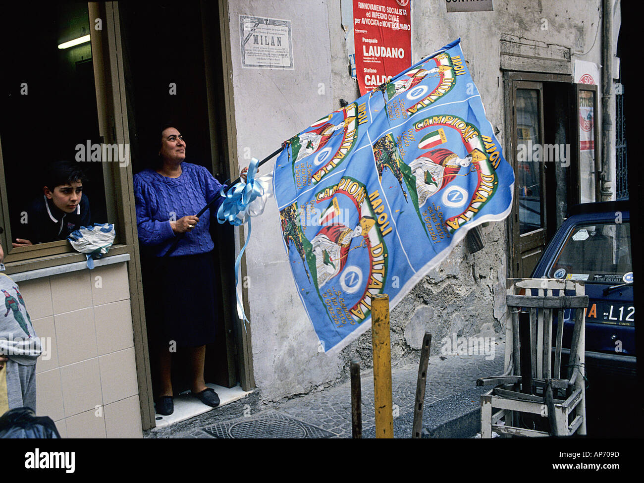 Italy Napoli neapolitan scene in the spanish quarters Stock Photo - Alamy