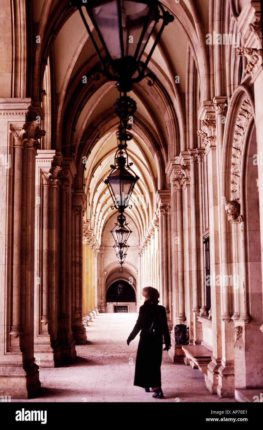 Girl walking down hallway hi-res stock photography and images - Alamy