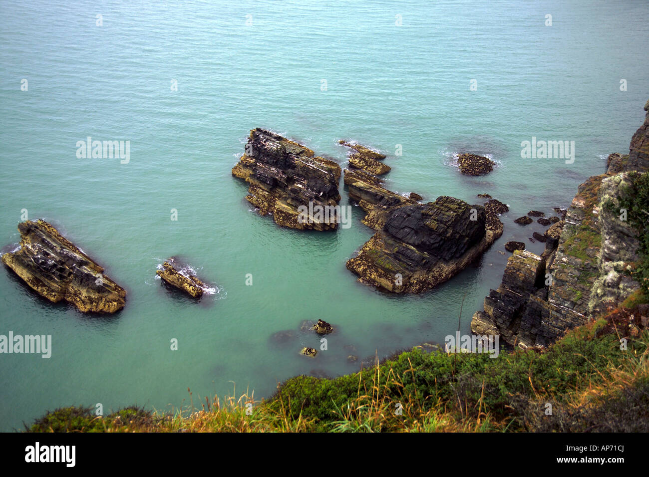 Rocks from South Stack Cliff Path Anglesey Stock Photo - Alamy