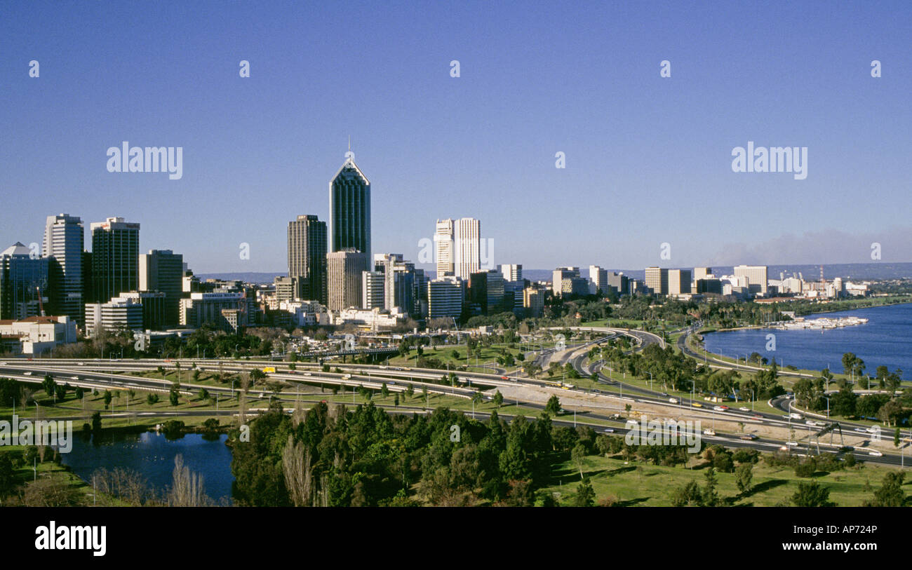 A view of the skyline of Perth Australia Stock Photo - Alamy